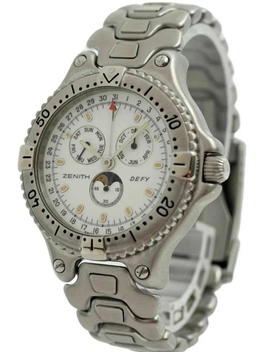 Zenith | Accessories | Zenith 39mm Mens Defy Triple Calendar White Moon ...